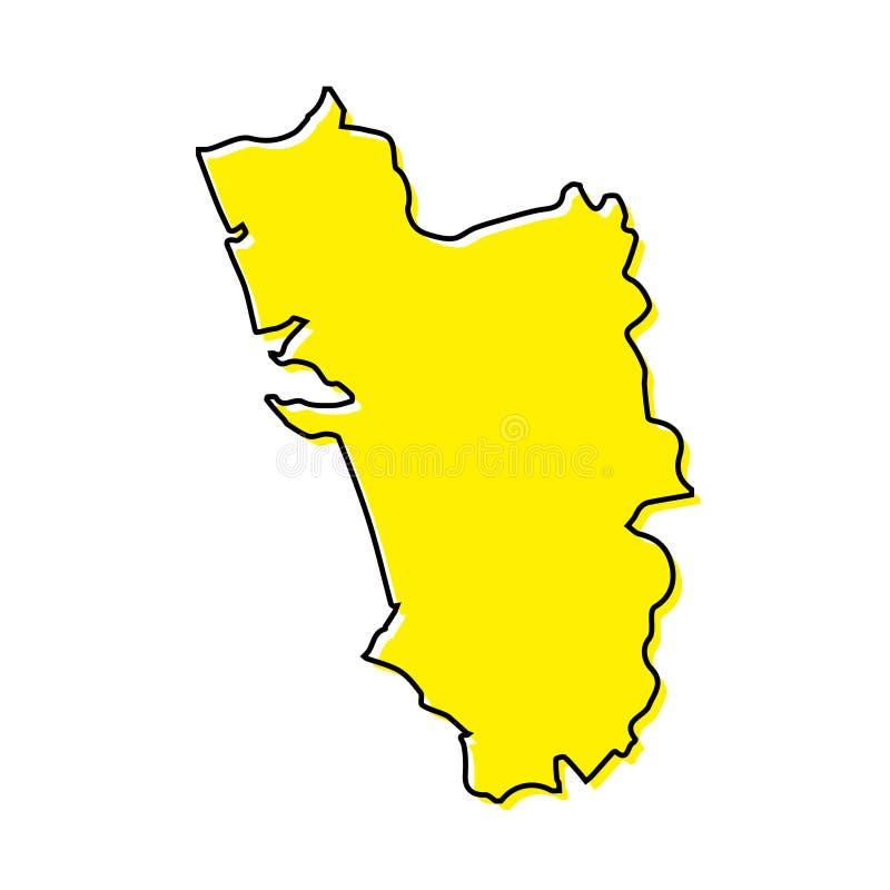 Simple Outline Map of Goa is a State of India. Stock Vector ...