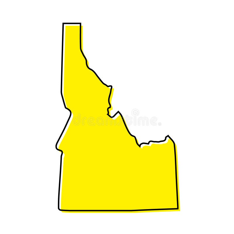 Simple Outline Map of Idaho is a State of United States. Stylize Stock ...