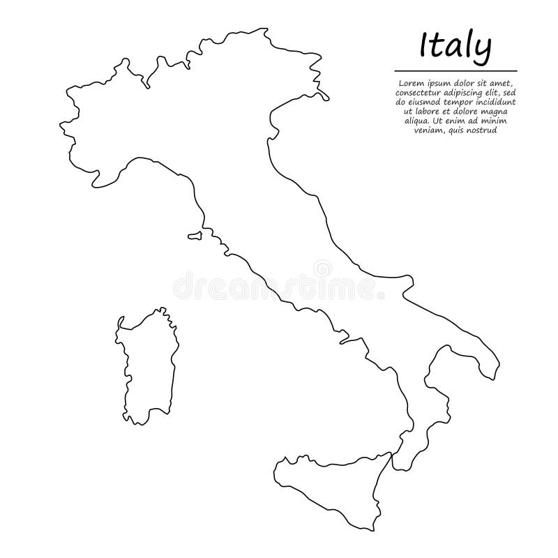 Simple Map of Italy with Largest Cities Stock Vector - Illustration of ...