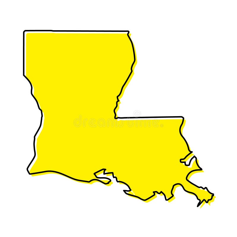 Simple Outline Map Of Louisiana Is A State Of United States Sty Stock