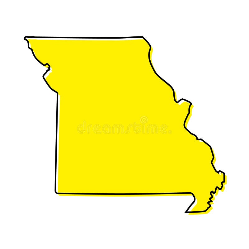 Simple Outline Map of Missouri is a State of United States. Styl Stock ...