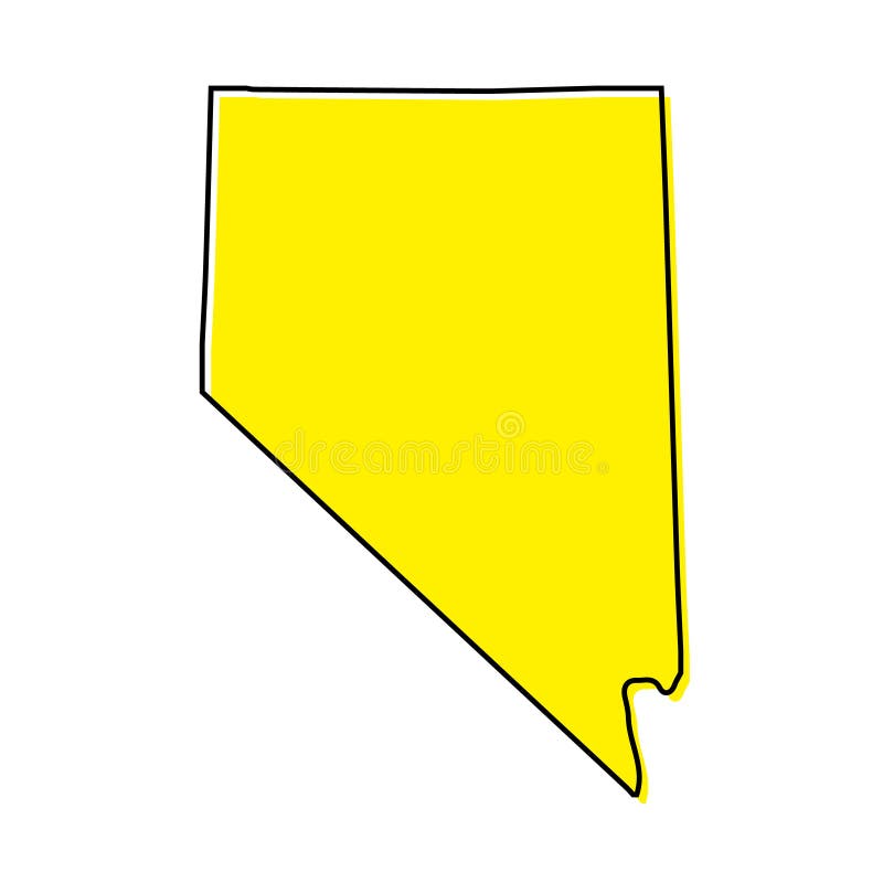 Simple Outline Map of Nevada is a State of United States. Styliz Stock ...