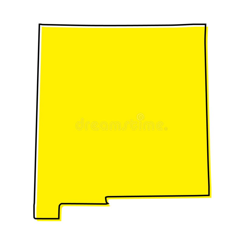 Simple Outline Map of New Mexico is a State of United States. St Stock ...