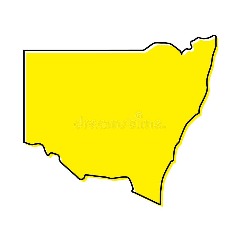 Simple Outline Map of New South Wales is a State of Australia. Stock ...
