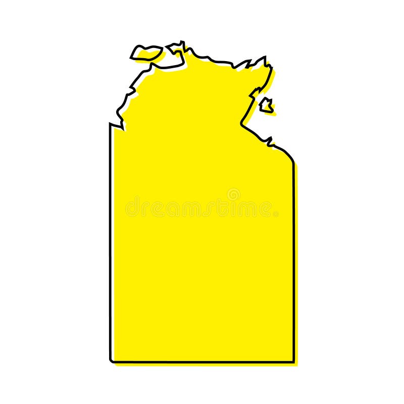 Simple Outline Map of Northern Territory is a State of Australia Stock ...