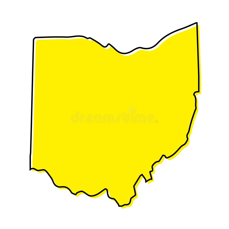 Simple Outline Map of Ohio is a State of United States. Stylized Stock ...