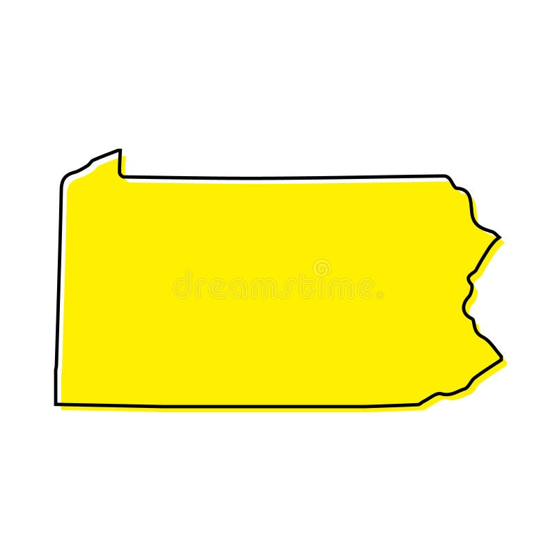 Simple Outline Map of Pennsylvania is a State of United States. Stock ...