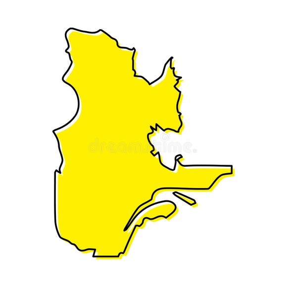 Simple Outline Map of Quebec is a Province of Canada. Stock Vector ...
