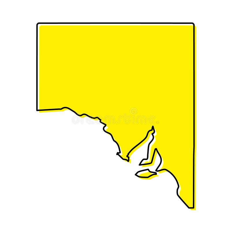 Simple Outline Map of South Australia is a State of Australia. Stock ...