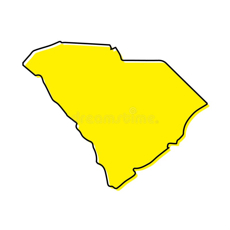 Simple Outline Map of South Carolina is a State of United States Stock ...