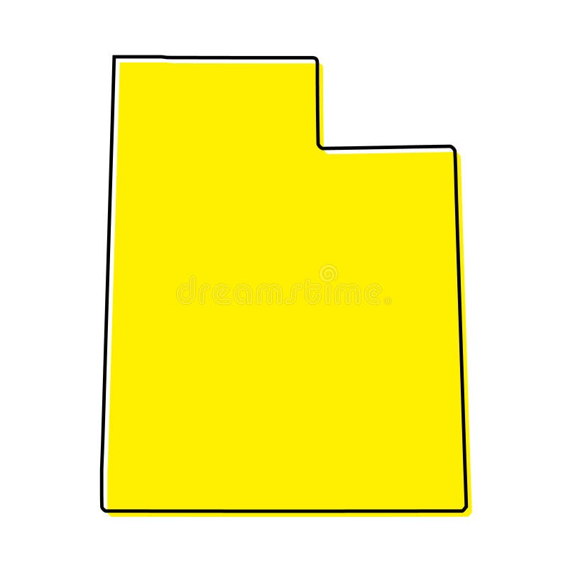 Simple Outline Map of Utah is a State of United States. Stylized Stock ...