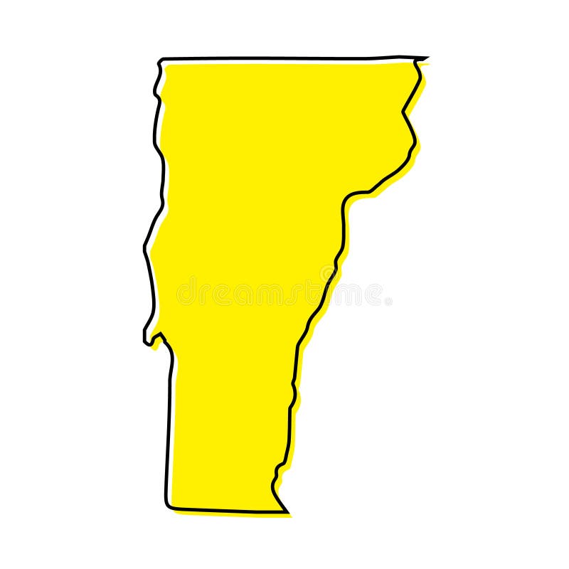 Simple Outline Map of Vermont is a State of United States. Styli Stock ...