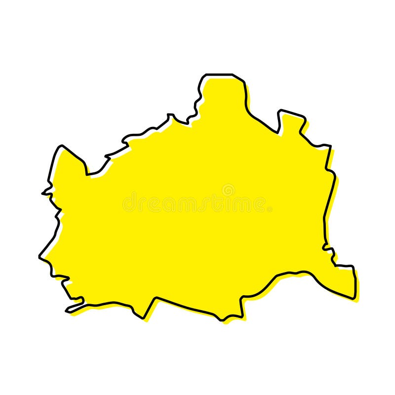 Simple Outline Map of Vienna is a State of Austria. Stock Vector ...