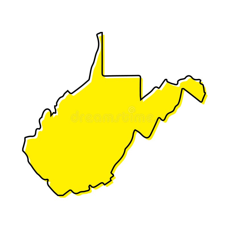 Simple Outline Map of West Virginia is a State of United States Stock ...