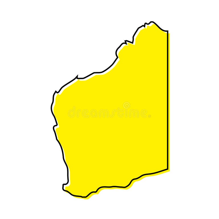 Simple Outline Map of Western Australia is a State of Australia. Stock ...