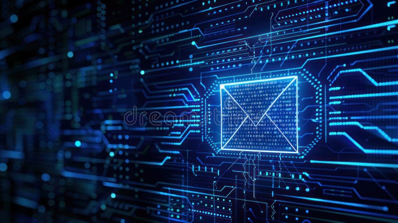 Simple Outline of a Message with a Digital Interface, Representing ...