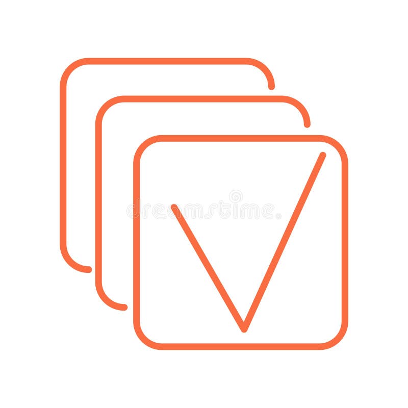 Simple Outline Orange Square Icon with Check Mark Inside Stock Vector ...