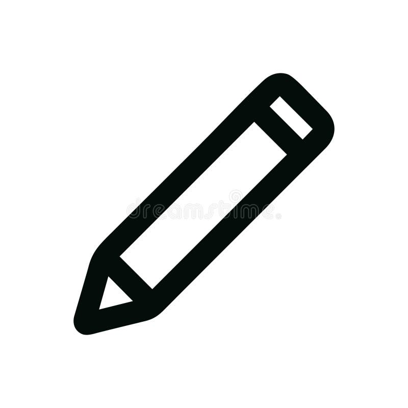 Simple Outline Pencil Tool Symbol Shape Icon for Writing and Drawing ...