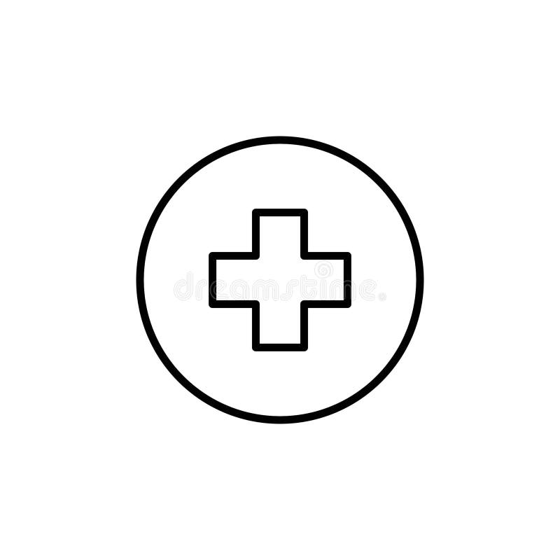 Simple Outline of a Plus Symbol, Representing Addition or Positivity ...