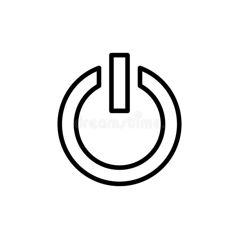 Simple Outline of a Power Button, Representing on/off Control or ...