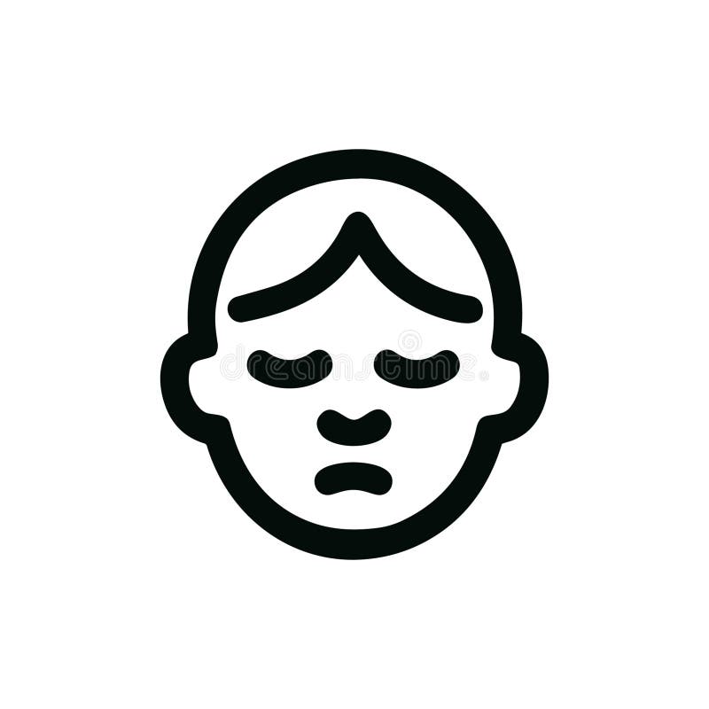 Simple Outline Sad Face Negative Emotion Icon Stock Image ...