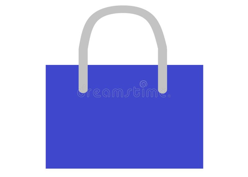 A Simple Outline Shape of a Bright Indigo Blue Carrier Bag with Light ...