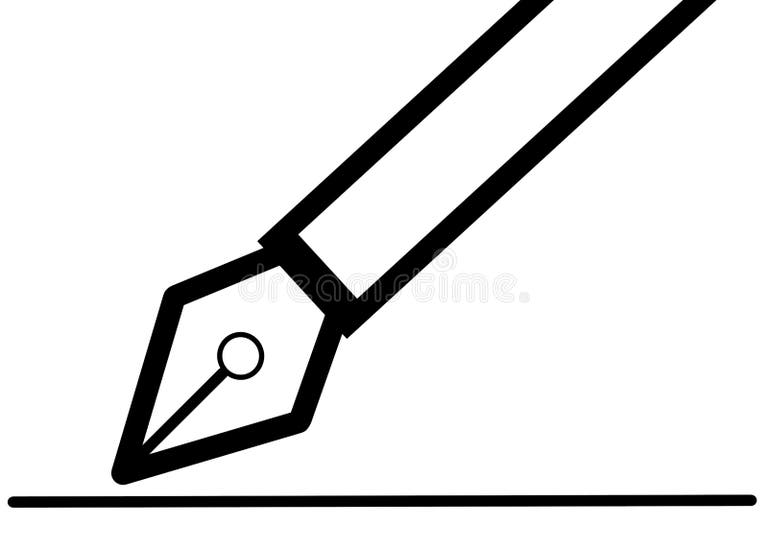 A Simple Outline Shape of the Side View of a Pen Head Writing on a ...