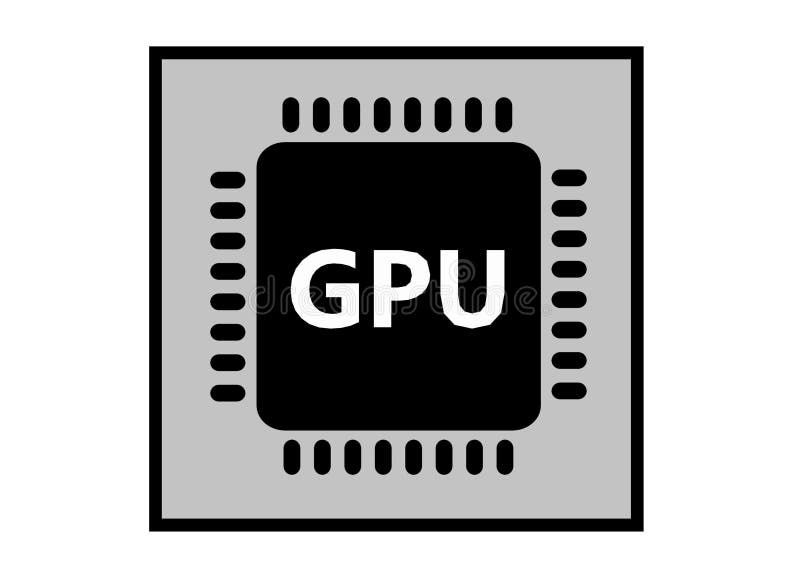 A Simple Outline Shape Symbol of a Graphics Processor Unit GPU for a ...