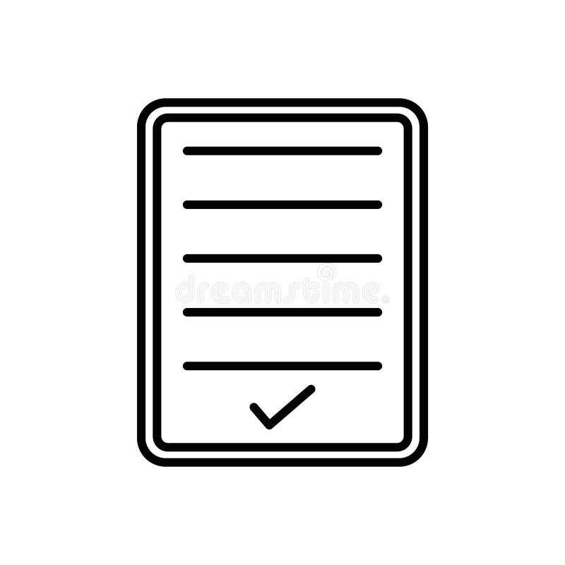Simple Outline of a Sheet with a Checklist, Representing Tasks or ...