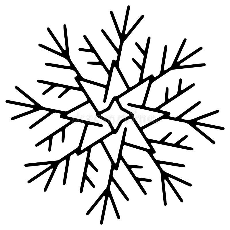 Simple Outline Snowflake Sign. Doodle Snowflake Icon Stock Vector ... Simple Outline Snowflake Sign. Doodle Snowflake Icon Stock Vector ...