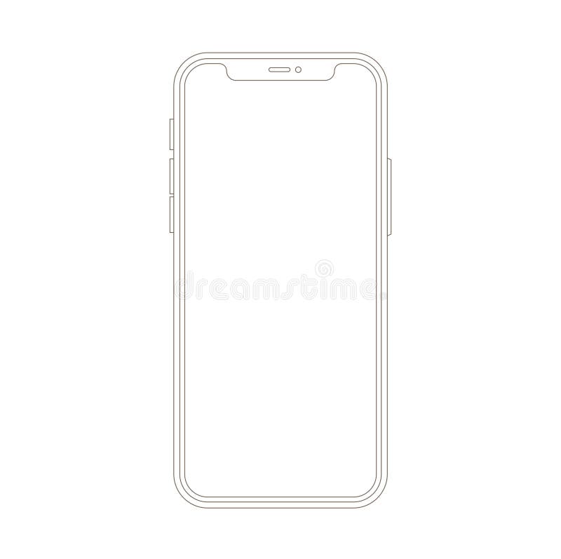 Simple Outline of Standard Smartphone for Mockups. User Experience ...