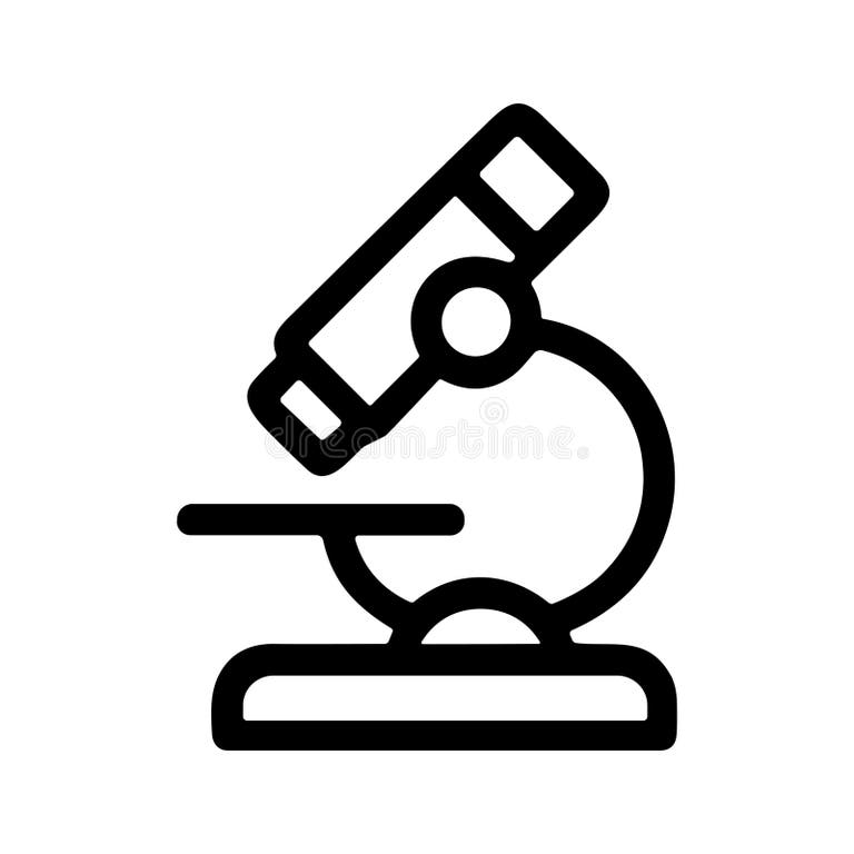 Simple Outline Style Microscope Science Experiment Tool Icon Symbol ...