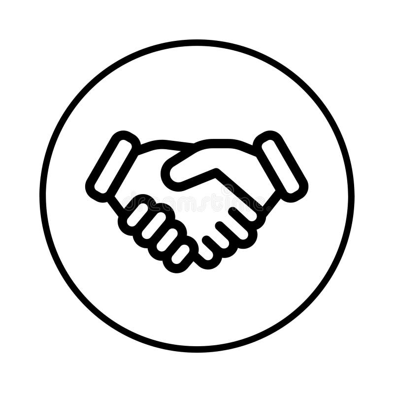 Simple Outline Style for Web and App. Handshake, Hands, Partnership ...