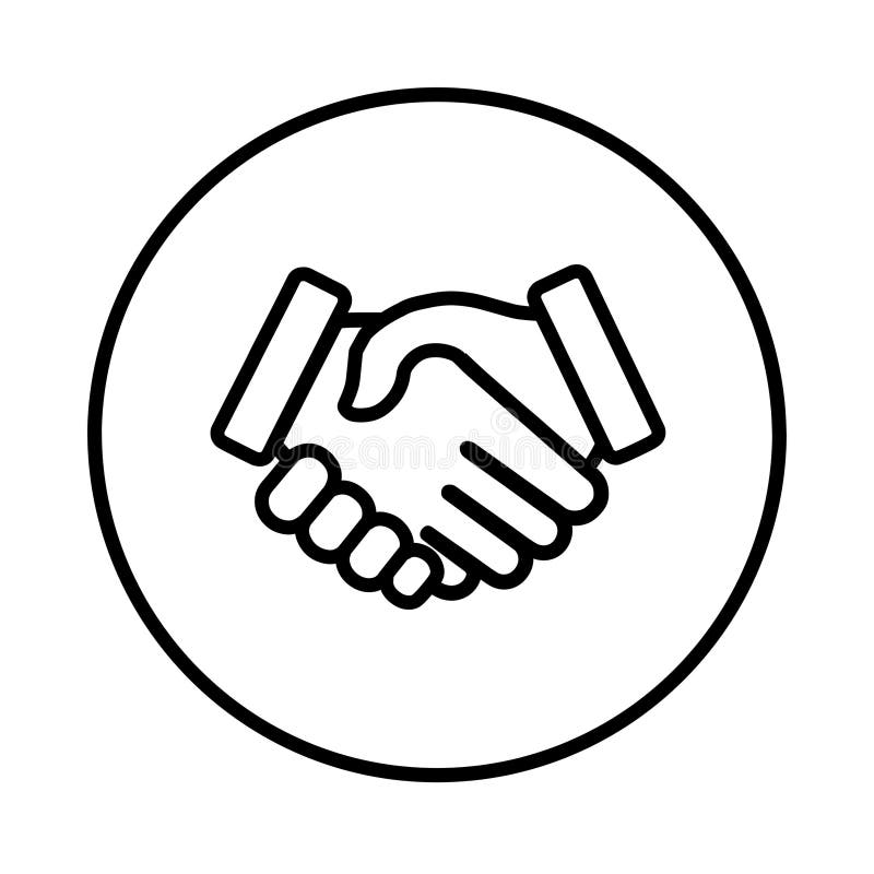 Simple Outline Style for Web and App. Handshake, Hands, Partnership ...