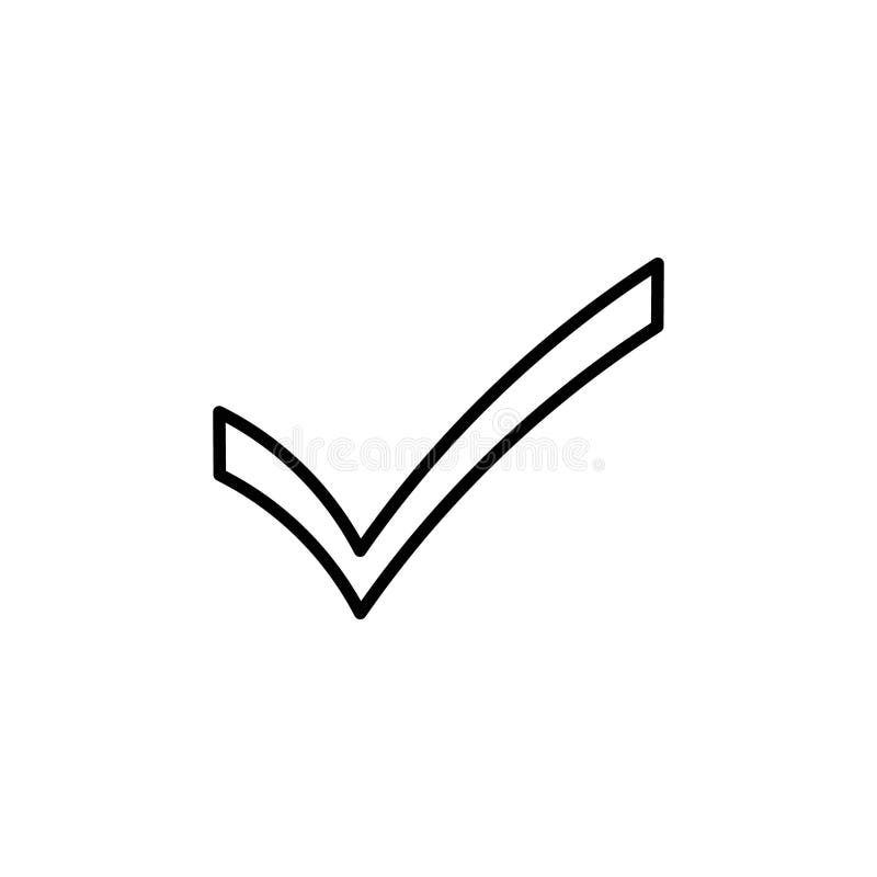 Simple Outline Tick Mark, Representing Completion or Approval Stock ...