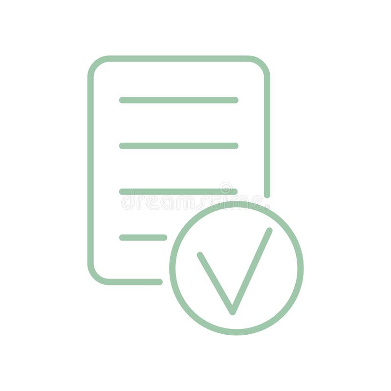 Simple Outline Turquoise Document Icon with a Check Mark Inside a ...
