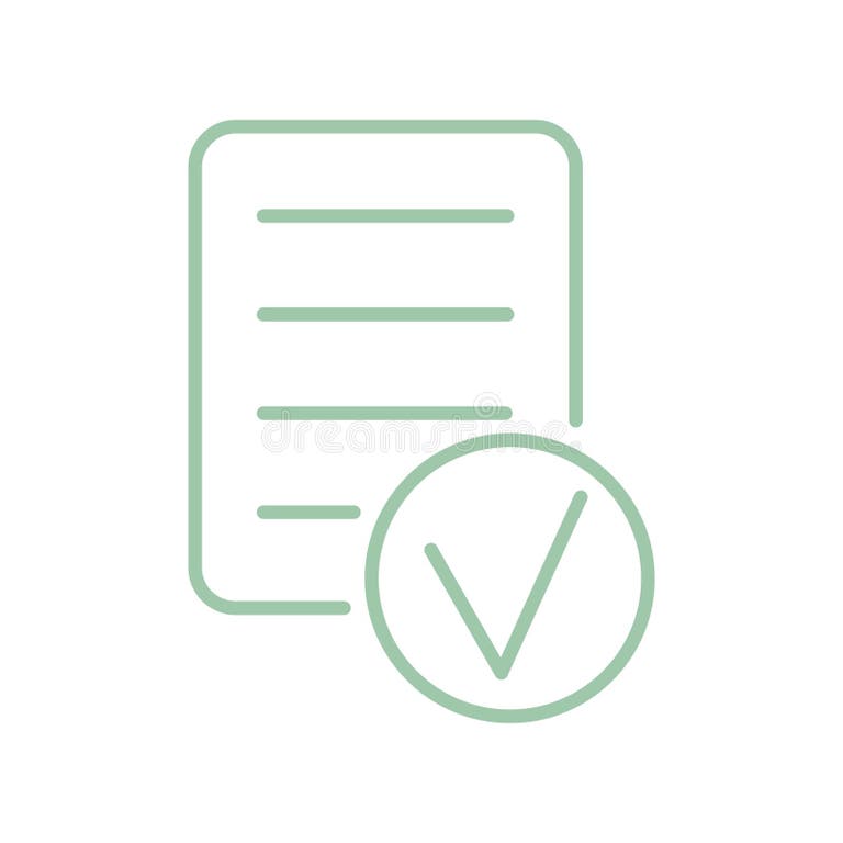 Simple Outline Turquoise Document Icon with a Check Mark Inside a ...