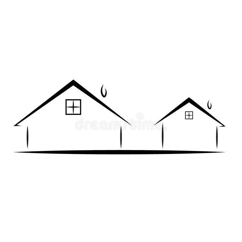 Simple outline one house stock vector. Illustration of building - 139364979