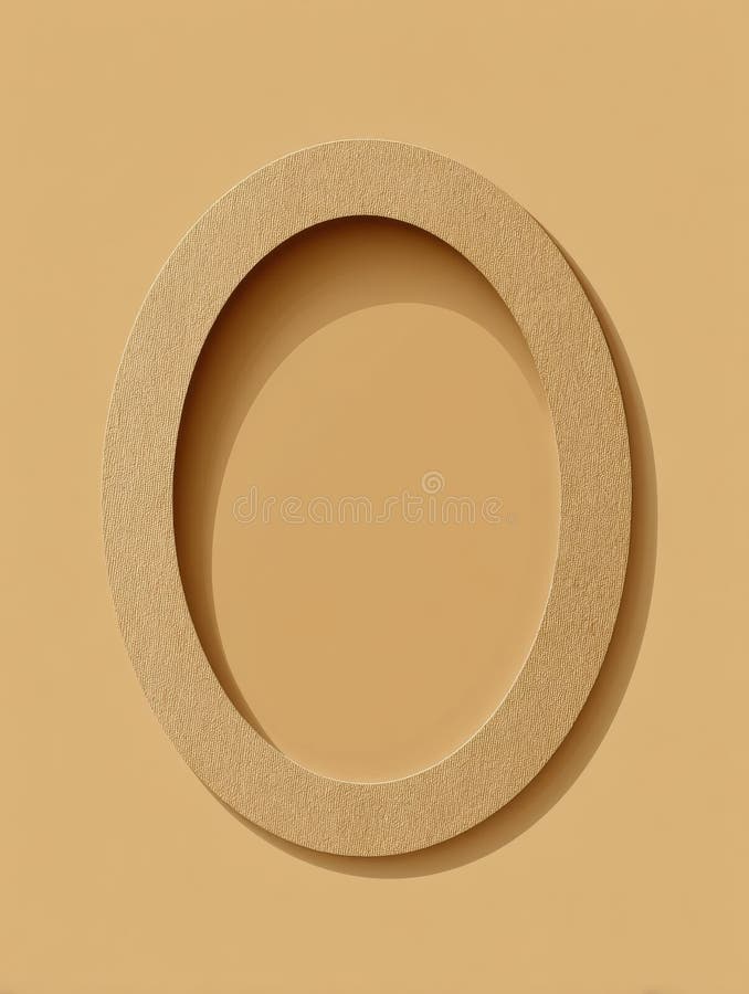 Simple Oval Emblem Centered on a Flat Cardboard Background with Subtle ...