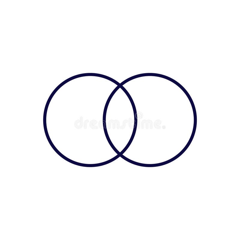 Simple Overlapping Circles Symbolizing Relationship And Connection Stock Illustration