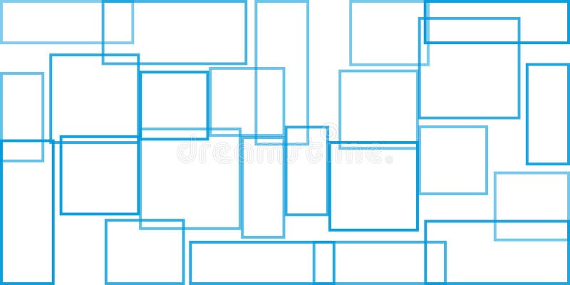 Simple Overlapping Rectangular Frames of Various Sizes, Colored in Blue ...