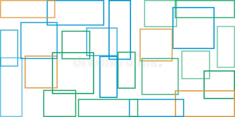 Simple Overlapping Rectangular Frames of Various Sizes, Colored in ...