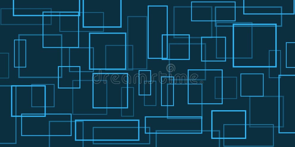 Simple Overlapping Rectangular Frames of Various Sizes, Colored in Grey ...