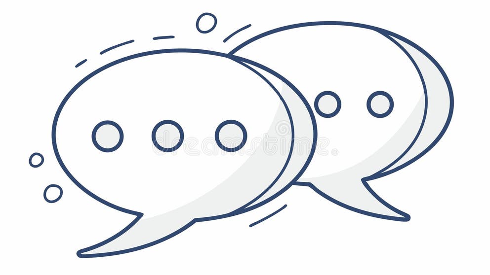Simple Overlapping Speech Bubbles, Communication, Vector Design ...