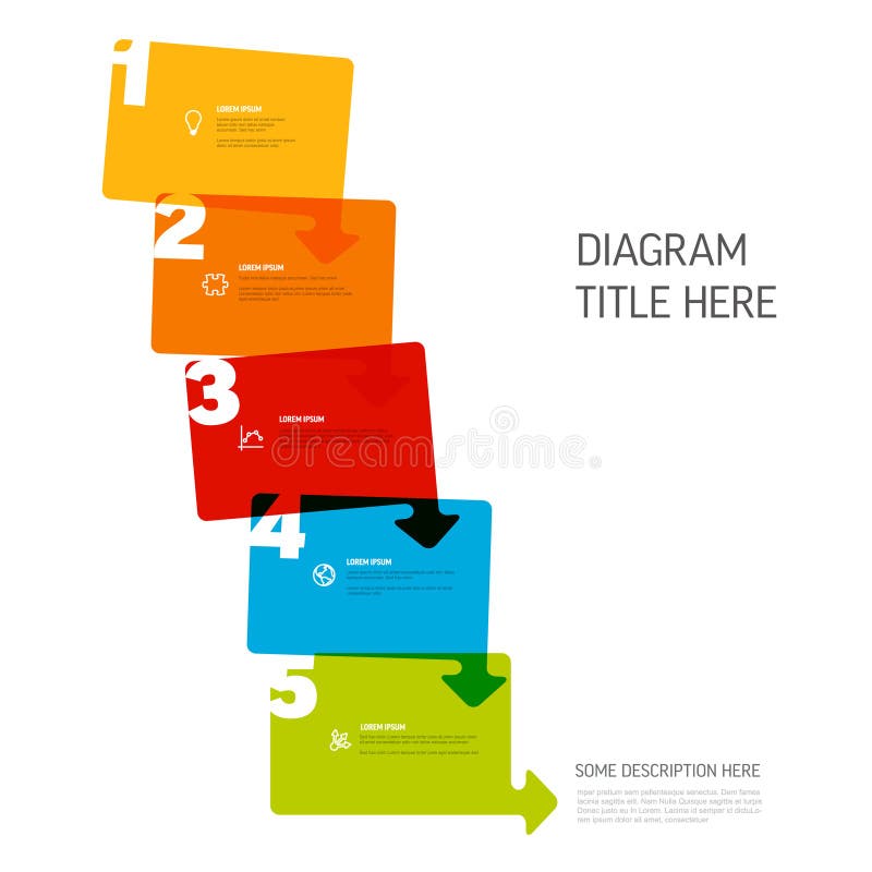 Simple Overlay Infographic Template with Five Overlay Block Steps Stock ...