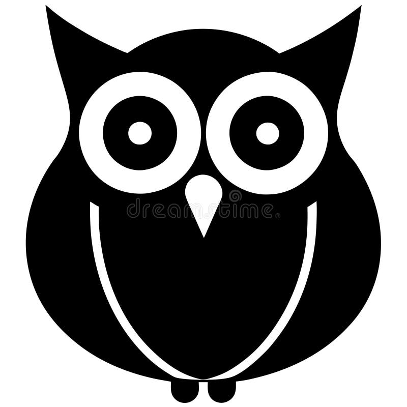 A Simple Owl Icon with Large Round Eyes and Minima,icon,design ...