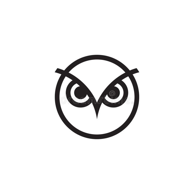 Simple HEAD Owl Shape Unique Outline Vector Logo Stock Illustration ...