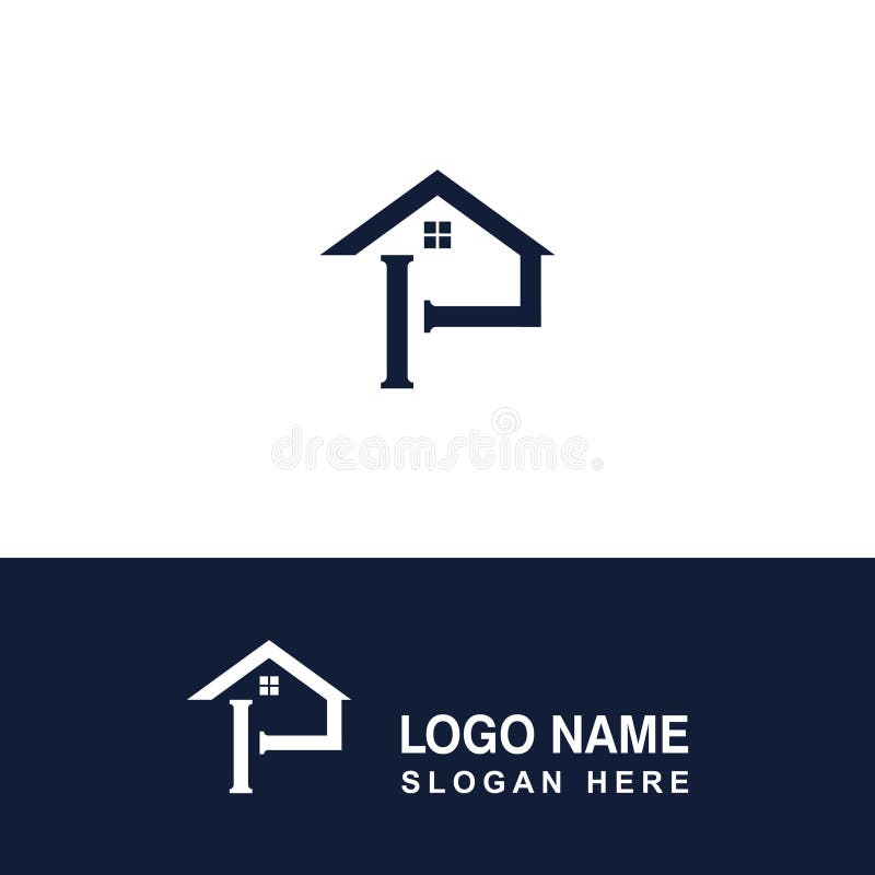 Simple P Logo with House Shape. Stock Vector - Illustration of estate ...