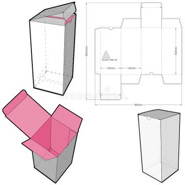 Simple Packaging Box and Die-cut Pattern Stock Vector - Illustration of ...
