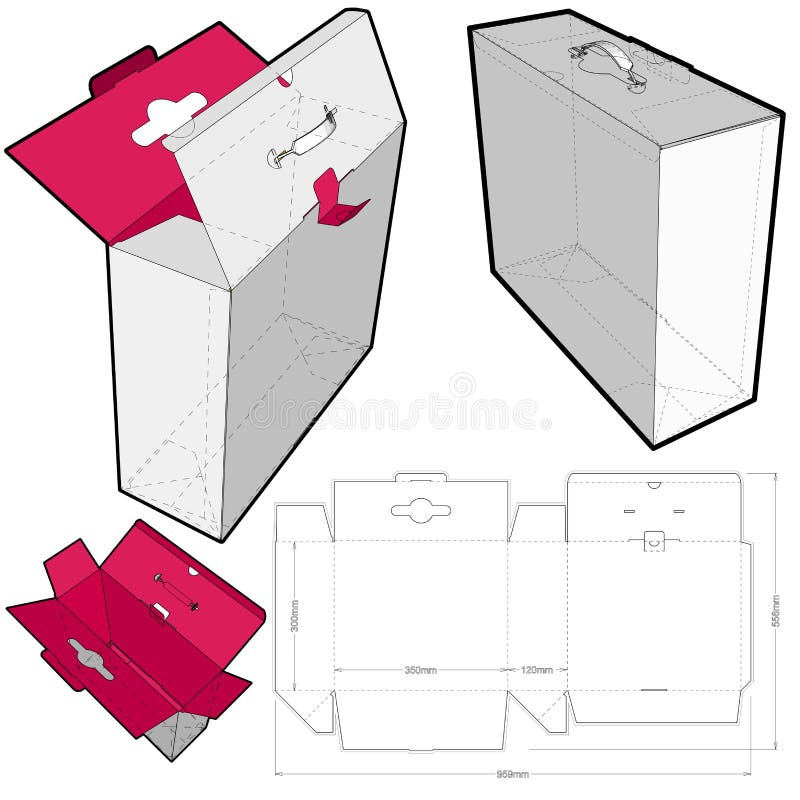 Simple Packaging Box and Die-cut Pattern. Stock Vector - Illustration ...